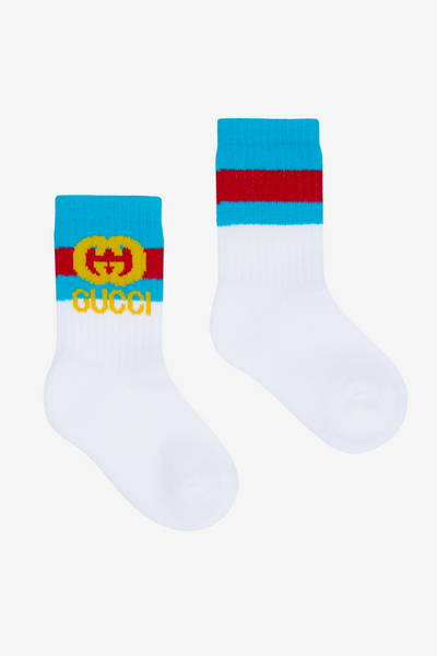 Gucci Kids Baby Interlocking G cotton socks Ballon Rouge